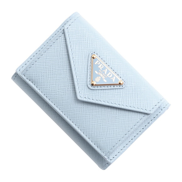 Prada | Bags | Prada Trifold Wallet With Coin Blue Qhh Saffiano ...